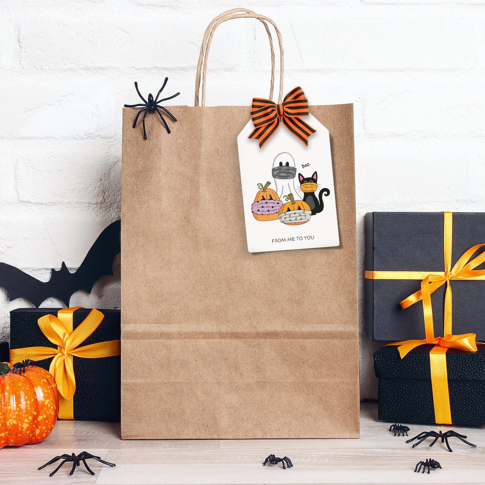 Printable Halloween Gift Tag, Cute Masked Pumpkins, You've Been Booed ...