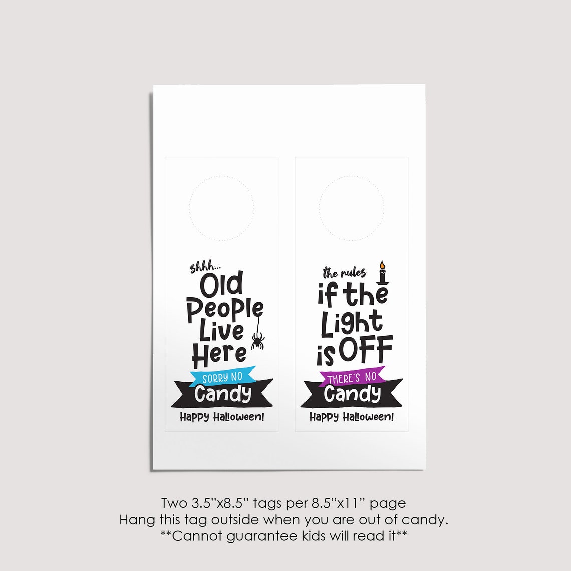 Halloween Sign - Out of Candy, Trick or Treat Door Sign, Printable ...