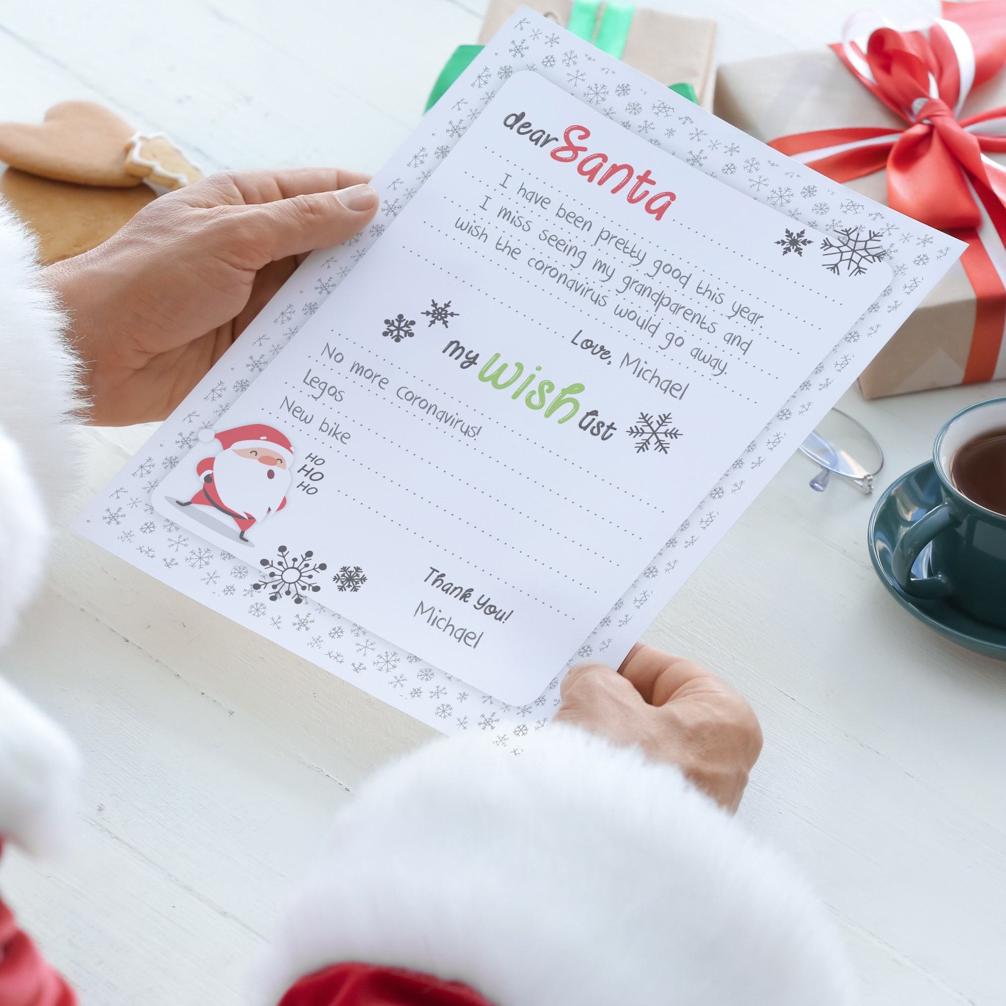 Christmas Wish List, Printable Letter to Santa, Address Label, Envelope ...