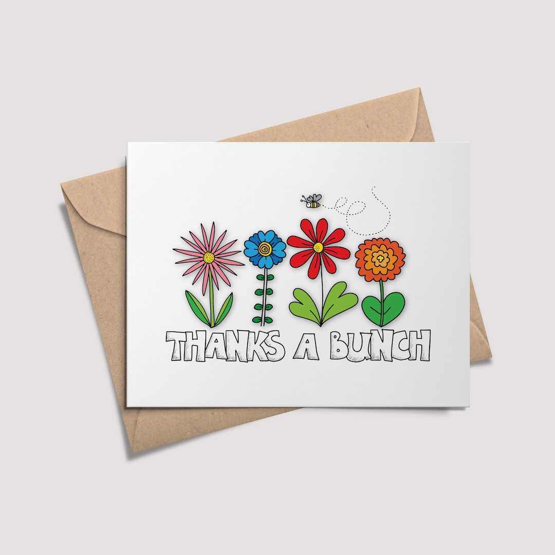 Thanks a Bunch! Teacher Appreciation Card, Thank You Card, Teacher Gift ...
