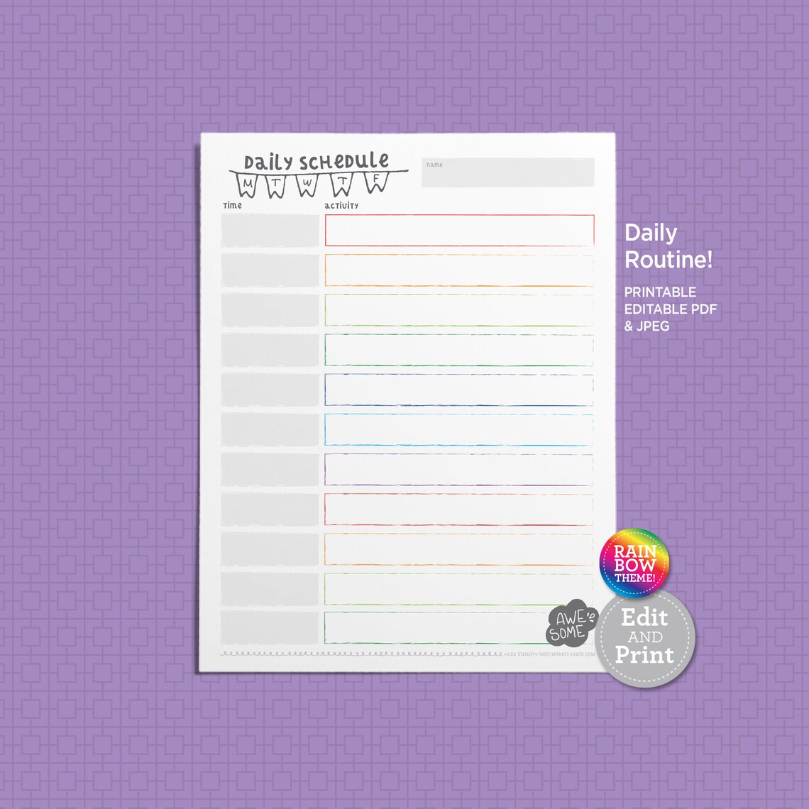 Daily Routine Chart Homeschool Schedule Daily Schedule Virtual Learning ...