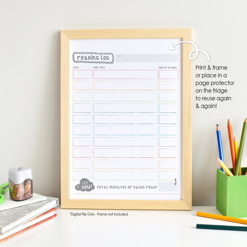 Reading Log Reading Reward Chart Book Tracker Virtual Learning Kids ...