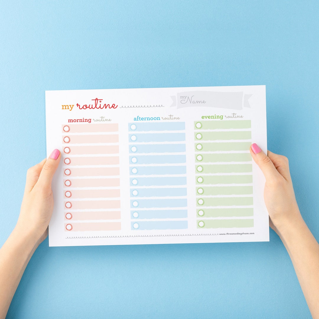 My Routine - Rainbow | Printable Routine Chart, Morning Afternoon ...