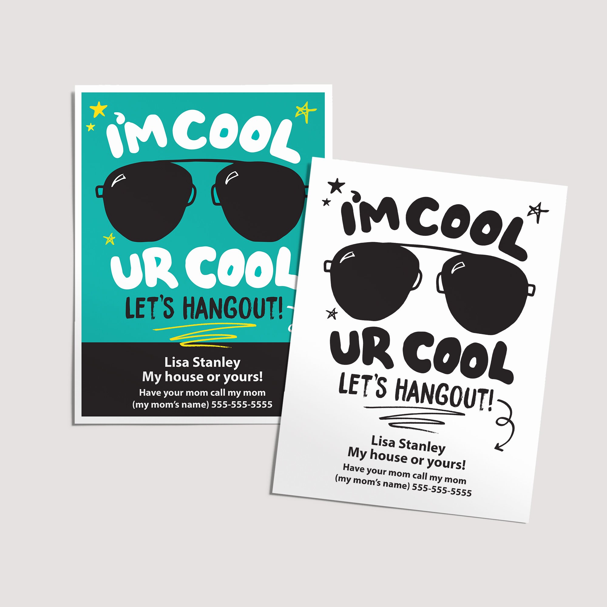 Playdate Invitation, Let's Hangout, Play Date Cards for Kids, Summer ...