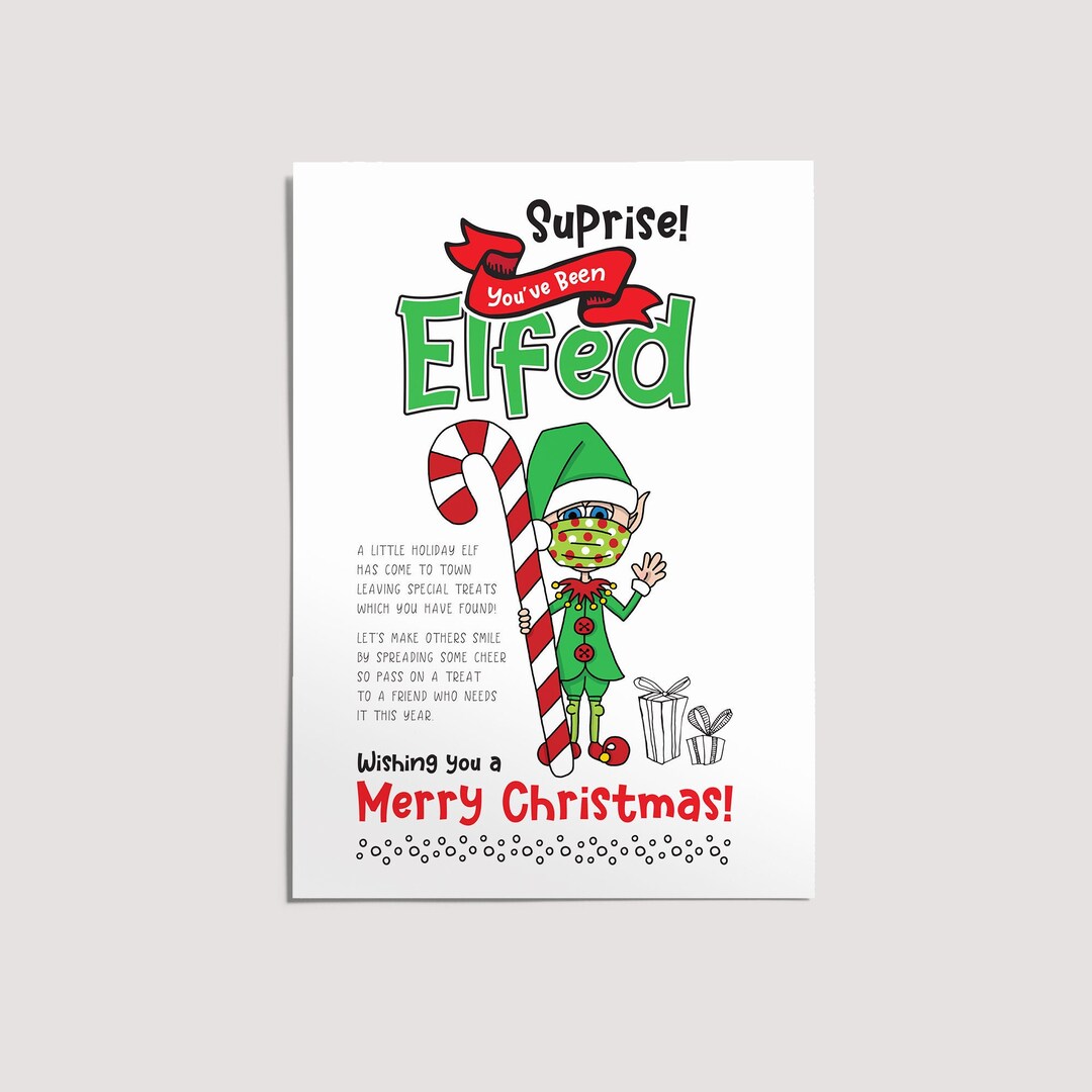 You've Been Elfed Christmas Printable, We've Been Elfed, Neighbor ...