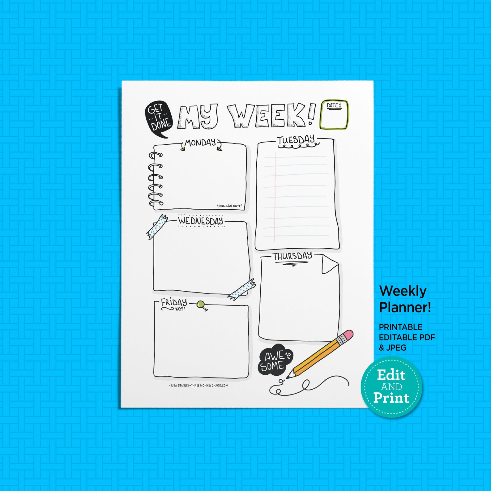 Weekly Planner Virtual Learning School Schedule Homework Chart Daily ...