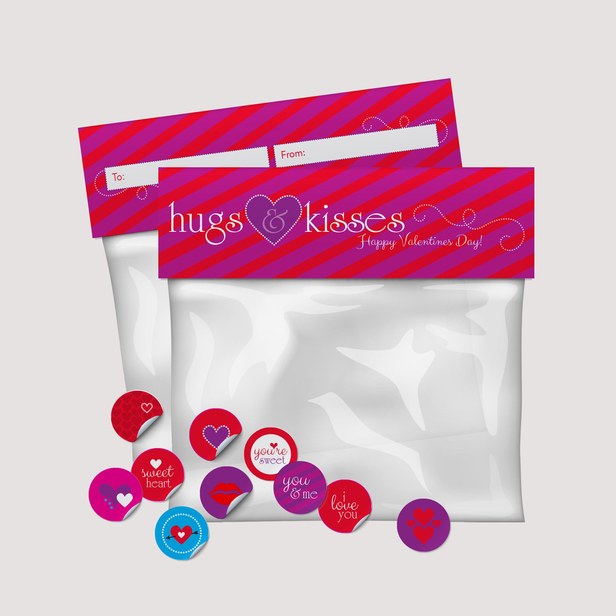 Printable Valentines, Hershey Kisses Stickers, Treat Bag Toppers, Kids ...