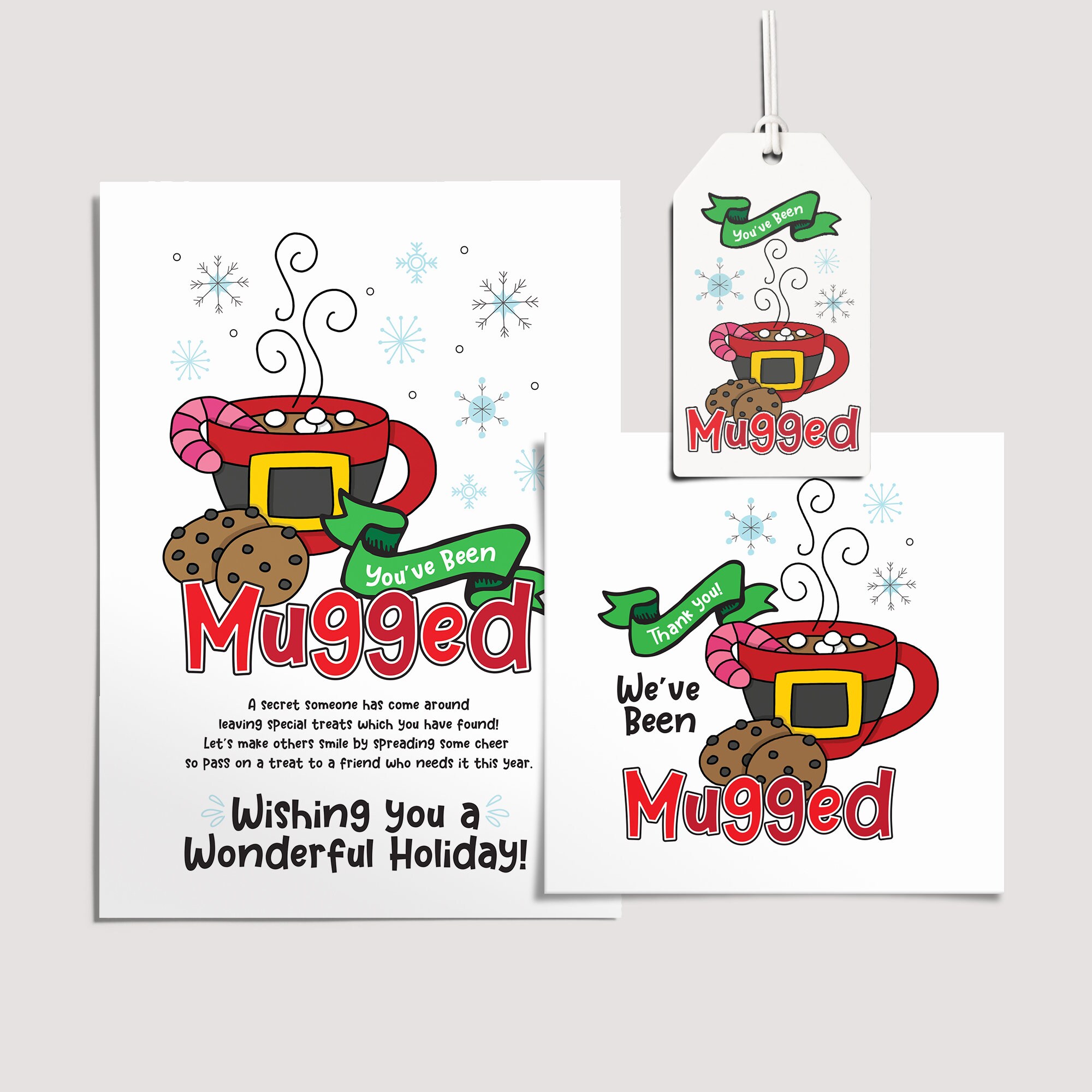 You've Been Mugged Christmas Printable, Neighbor Christmas Game, You've ...