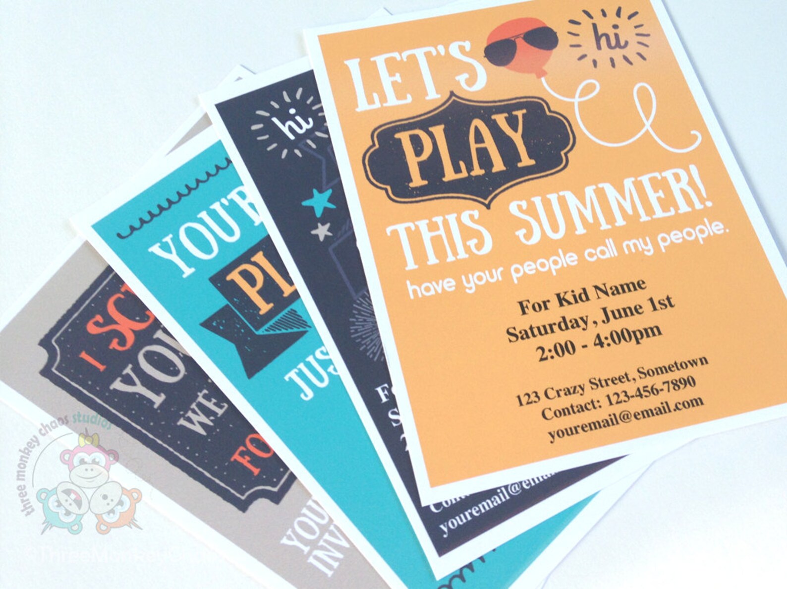 NEUTRAL Play Date Invitation | Summer Birthday | Printable Invite ...