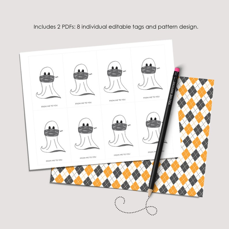 Printable Halloween Ghost Tag Halloween Favor Tag Socially - Etsy