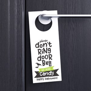 Halloween Sign - No More Candy, Trick or Treat Door Sign, Printable ...