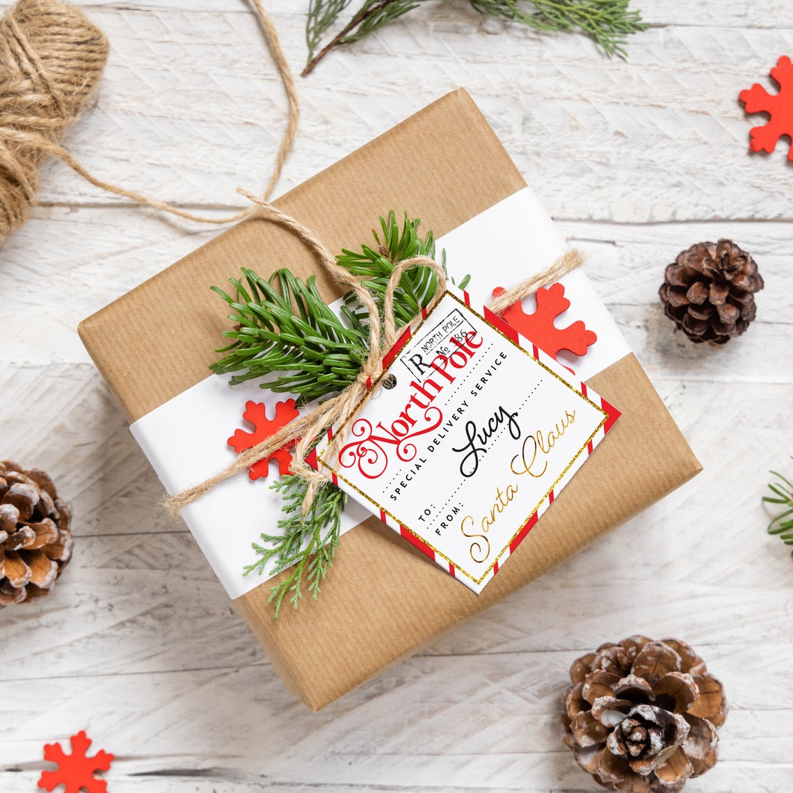 Personalized Santa Tags, Santa Gift Tag Stickers, North Pole Delivery ...