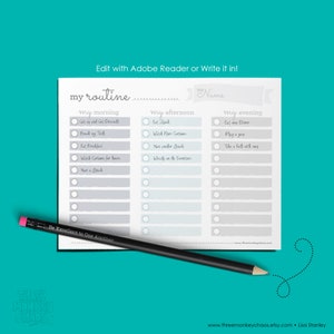 PRINTABLE Daily Routine - Gray | Jobs for Kids | Kids Chores ...