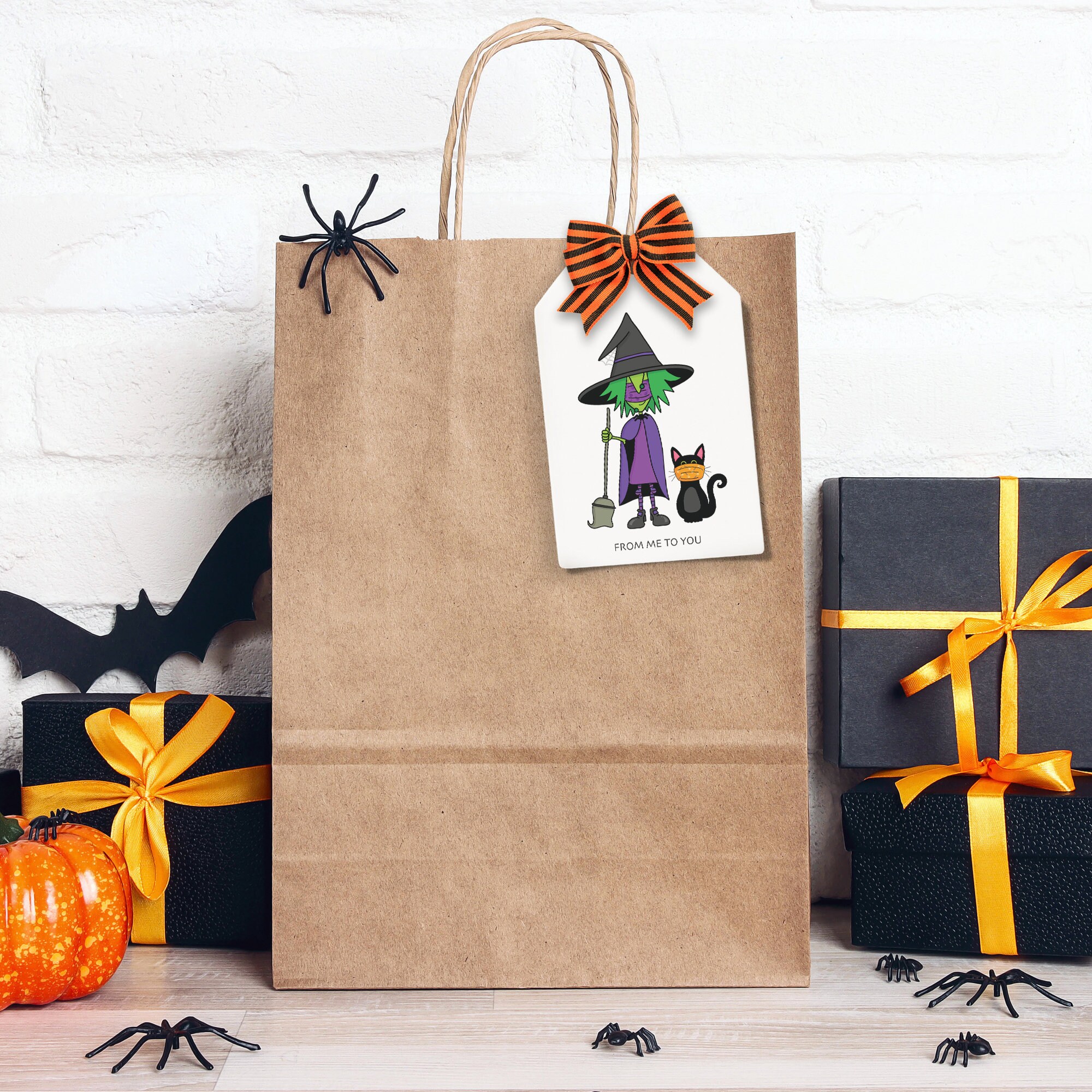 Printable Witch Halloween Gift Tag Halloween Favor Tag - Etsy
