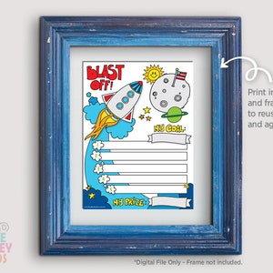 Rocket Ship Goal Chart, Bravery Ladder, Goal Setting for Kids, Reward ...