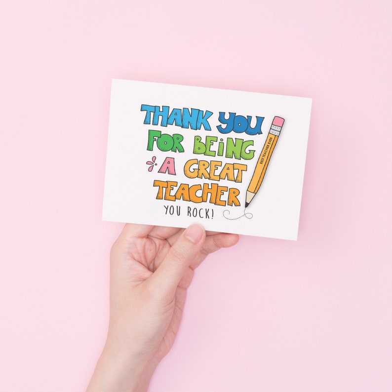 Thank You for Being a Great Teacher Teacher Appreciation - Etsy