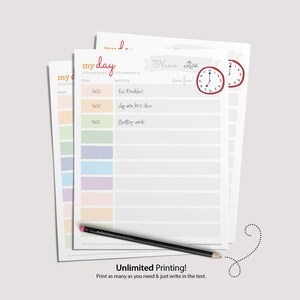 My Day - Rainbow | Printable Daily Planner, Homeschool Routine Chart ...