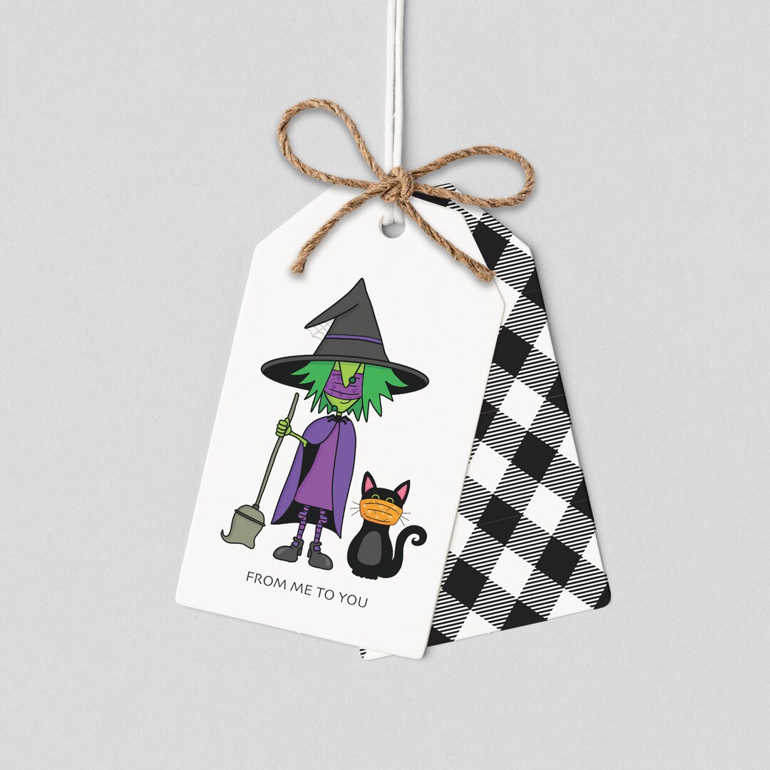 Printable Witch Halloween Gift Tag, Halloween Favor Tag, Wicked Witch ...