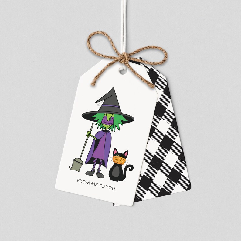 Printable Witch Halloween Gift Tag Halloween Favor Tag - Etsy