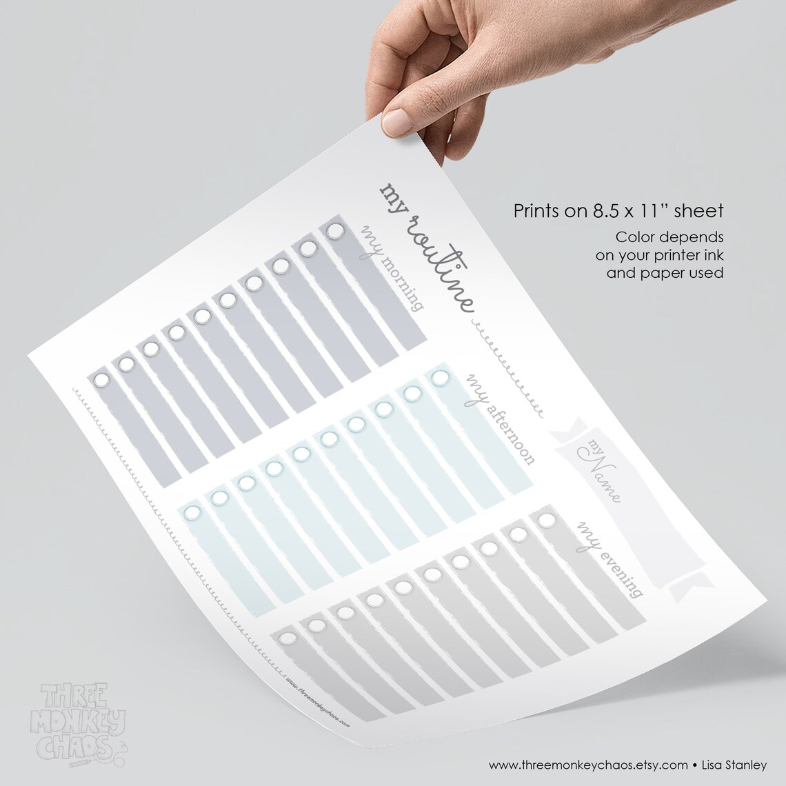 PRINTABLE Daily Routine Gray Jobs for Kids Kids Chores - Etsy