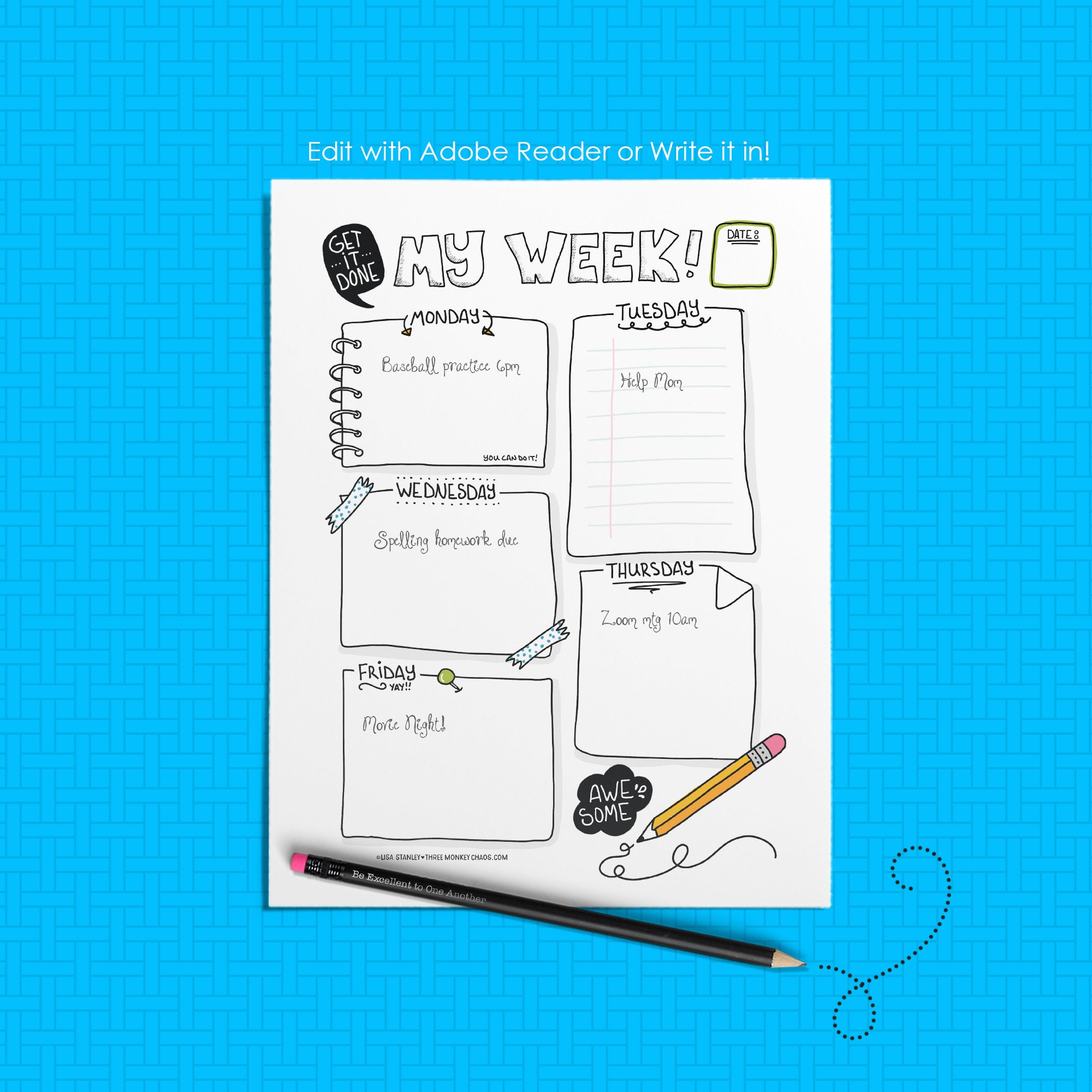 Weekly Planner Virtual Learning School Schedule Homework - Etsy