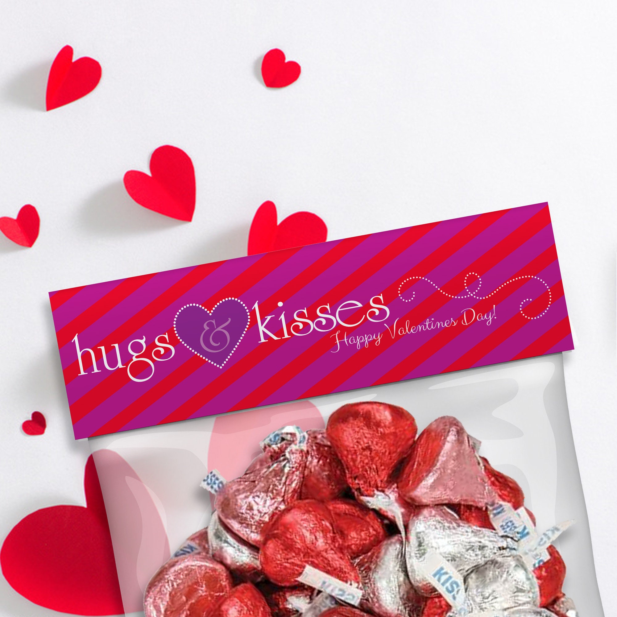 Printable Valentines, Hershey Kisses Stickers, Treat Bag Toppers, Kids ...