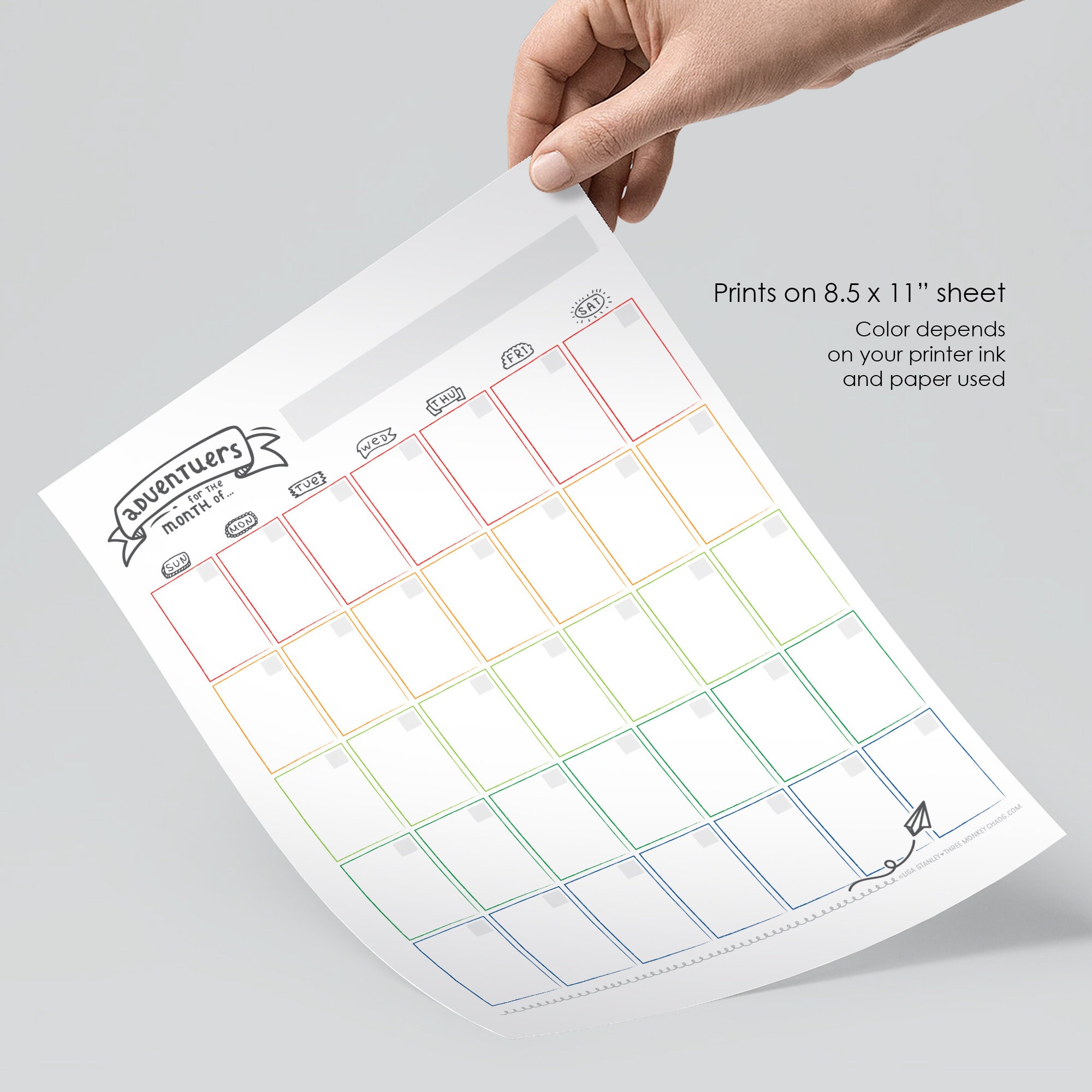 1-month Calendar Blank Calendar Virtual Learning School - Etsy