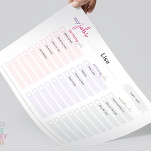 PINK - Routine Chart for Kids | Morning, Evening, Weekly Jobs | Daily ...