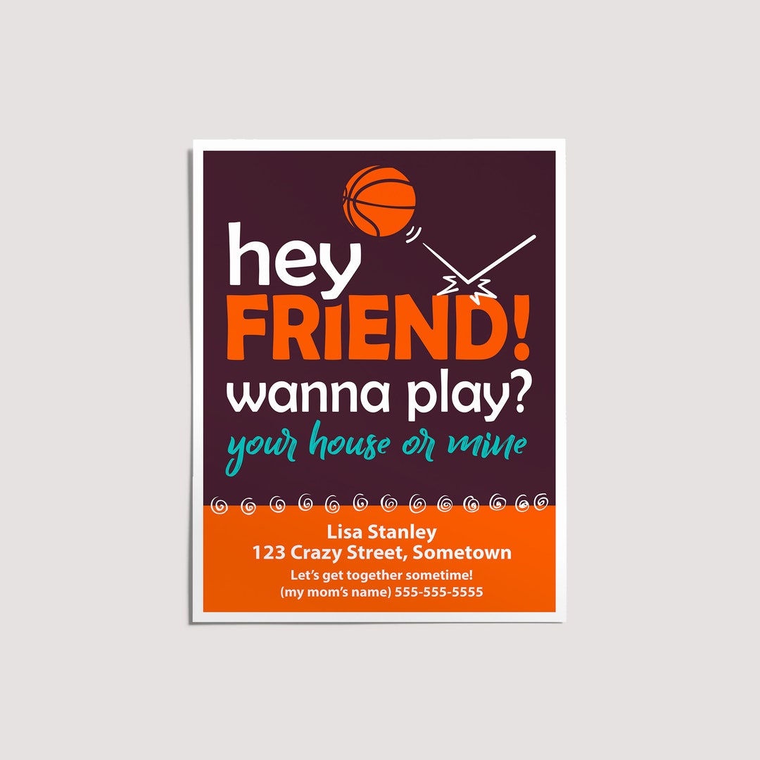 Playdate Invitation, Wanna Play, Play Date Cards for Kids, Summer ...