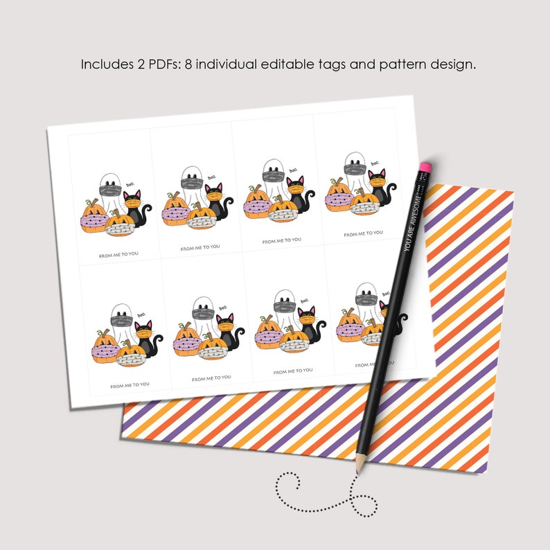 Printable Halloween Gift Tag Cute Masked Pumpkins You've | Etsy