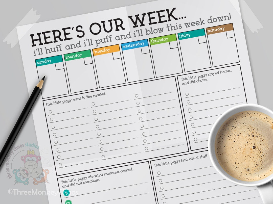 To Do List EDITABLE | Weekly Meal Menu Planner | Printable PDF ...