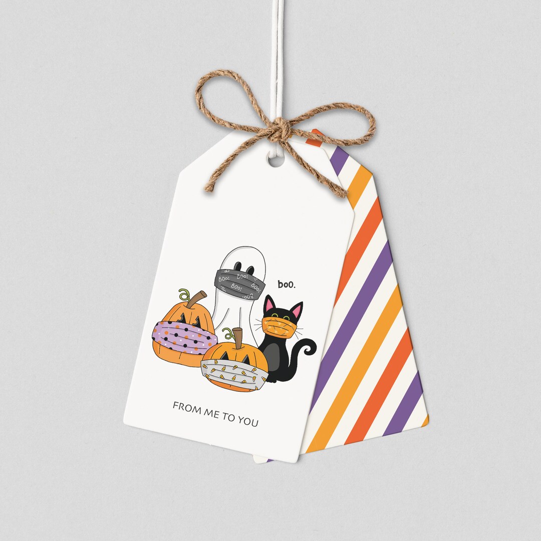 Printable Halloween Gift Tag, Cute Masked Pumpkins, You've Been Booed ...