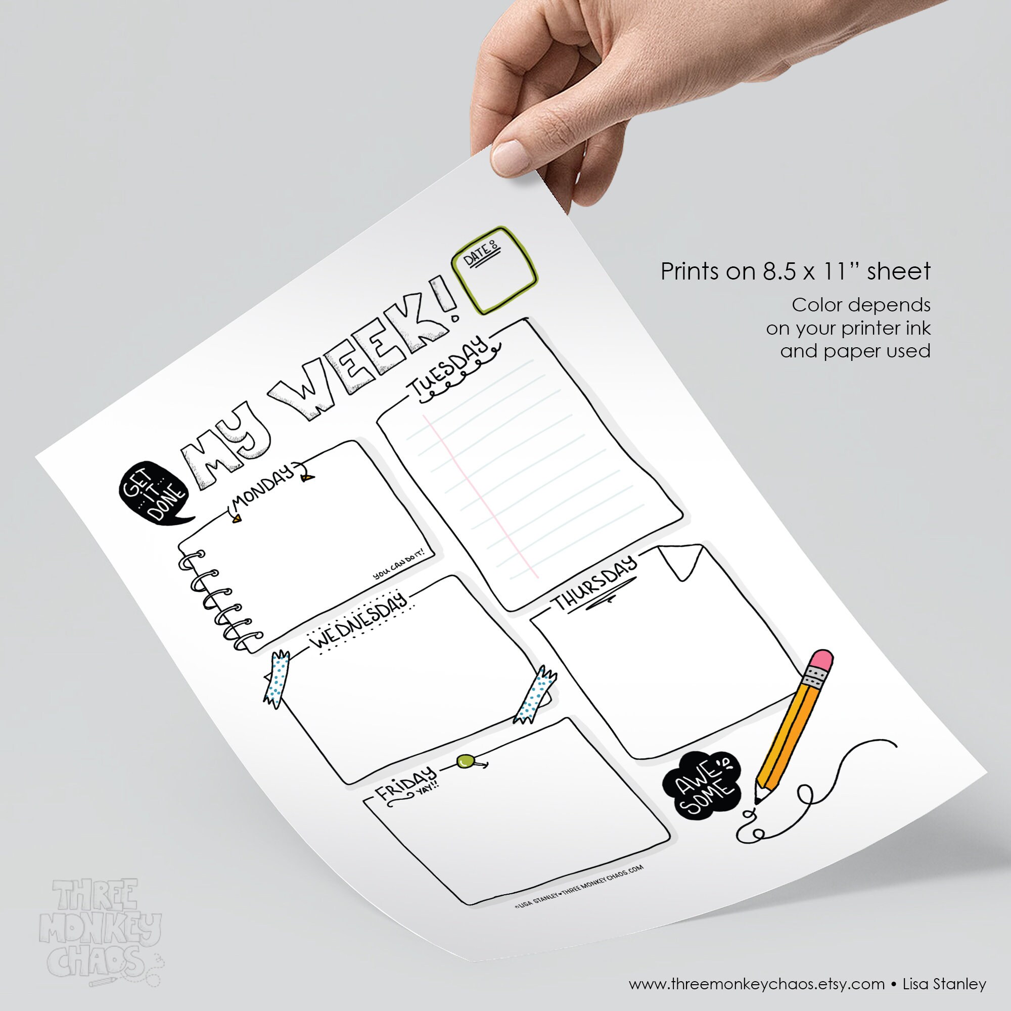 Weekly Planner Virtual Learning School Schedule Homework - Etsy