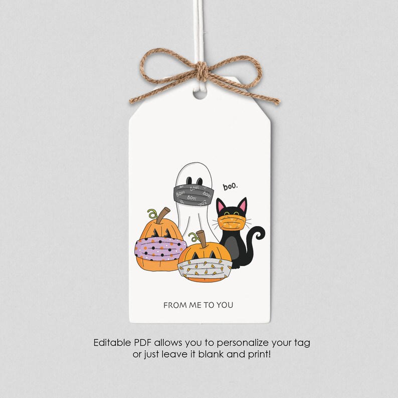 Printable Halloween Gift Tag, Cute Masked Pumpkins, You've Been Booed ...