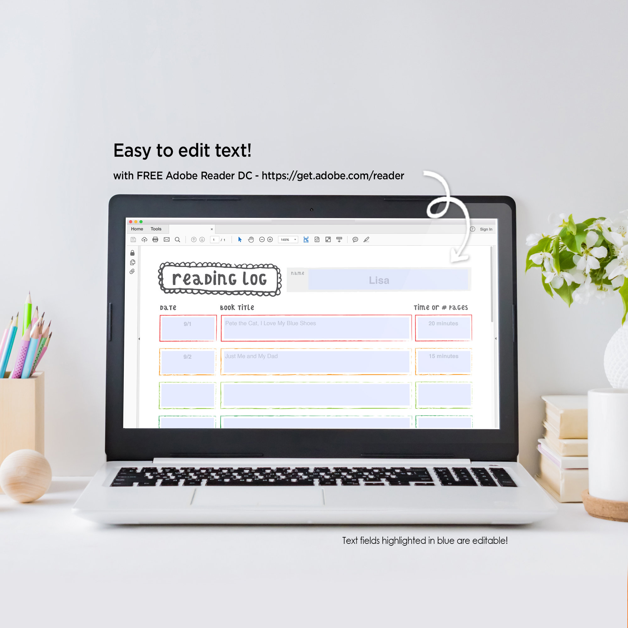 Reading Log Reading Reward Chart Book Tracker Virtual Learning Kids ...