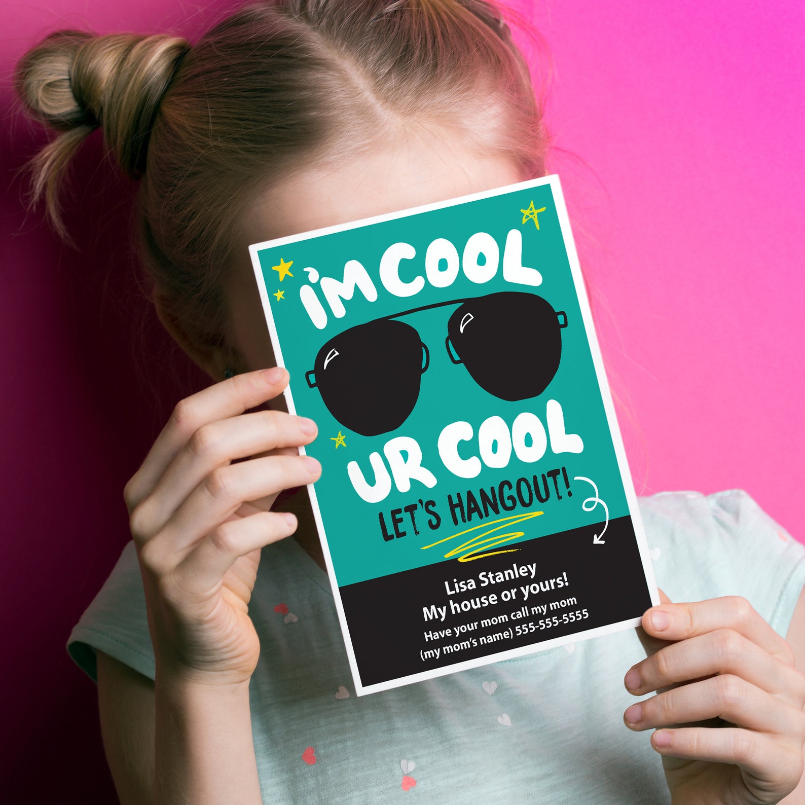 Playdate Invitation, Let's Hangout, Play Date Cards for Kids, Summer ...