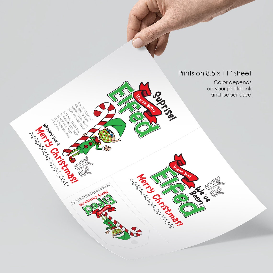 You've Been Elfed Christmas Printable, We've Been Elfed, Neighbor ...