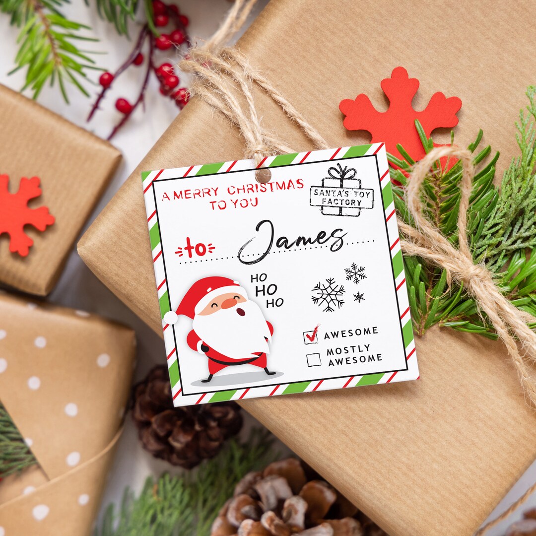 Personalized Santa Tags, Naughty or Nice, Santa Gift Tag Stickers ...