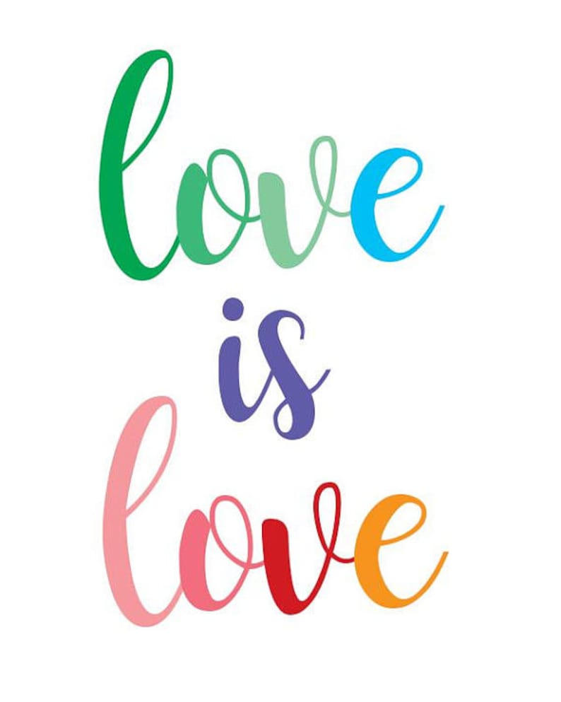 Fine Art Print Good Vibes Poster Love is Love Typography - Etsy