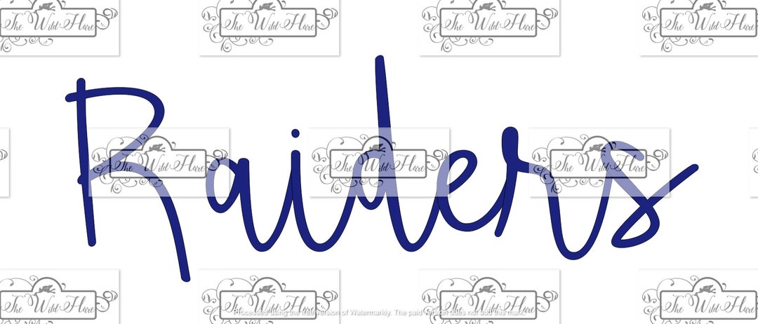 Raiders Cursive Blue - Etsy