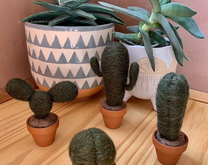 Needle Felted Cactus Saguaro Cactus Pincushion Cactus Prickly Pear ...