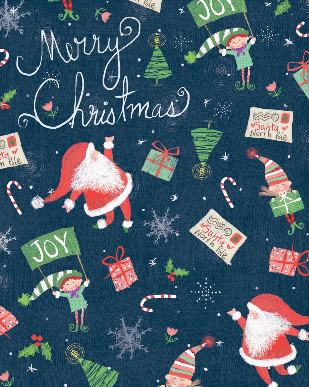 Christmas and Santa Motifs DIGITAL CARD - Etsy