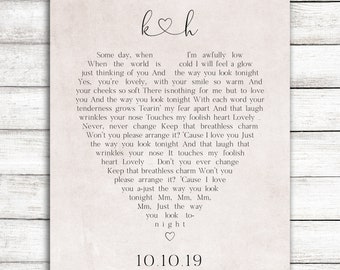 First Dance Wedding Song Heart Shaped Print, Heart Shaped Song Lyrics ...