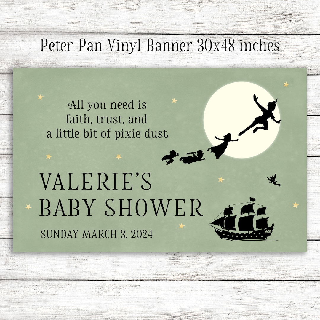 Peter Pan Baby Shower Banner - Etsy