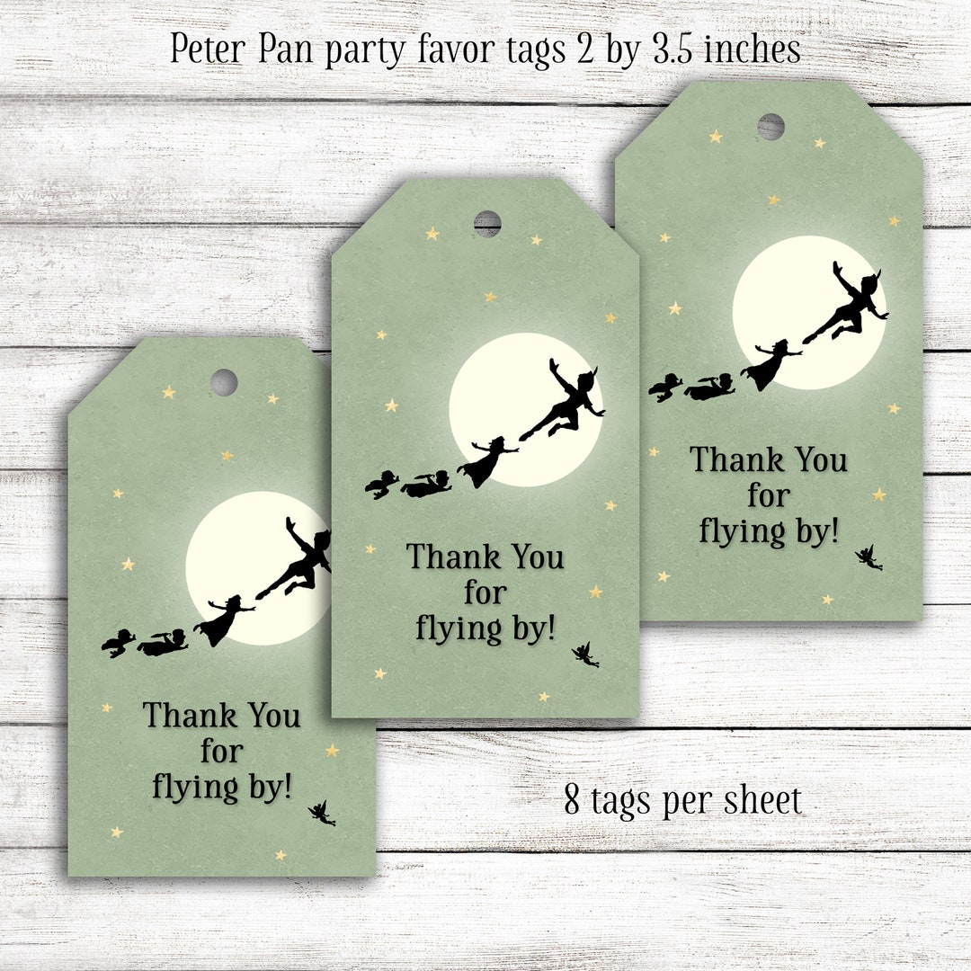 Peter Pan Gift Tags / Peter Pan Birthday or Baby Shower Favor Tags - Etsy