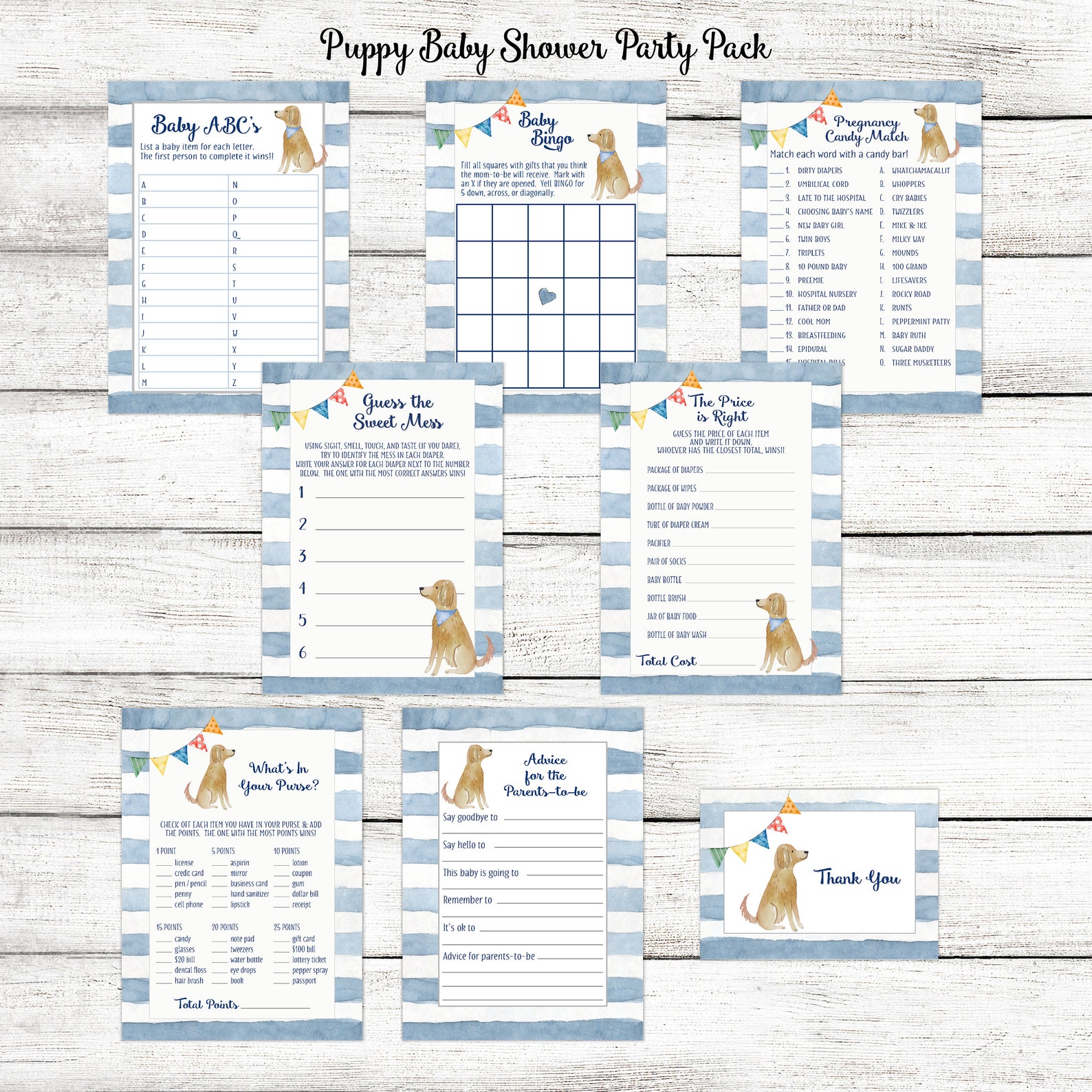Puppy Baby Shower Games / Golden Retriever Baby Shower Games - Etsy