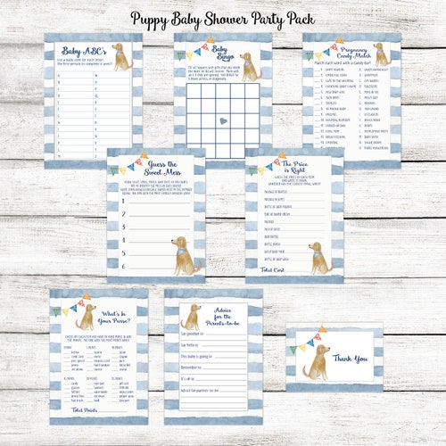 Puppy Baby Shower Games / Golden Retriever Baby Shower Games - Etsy
