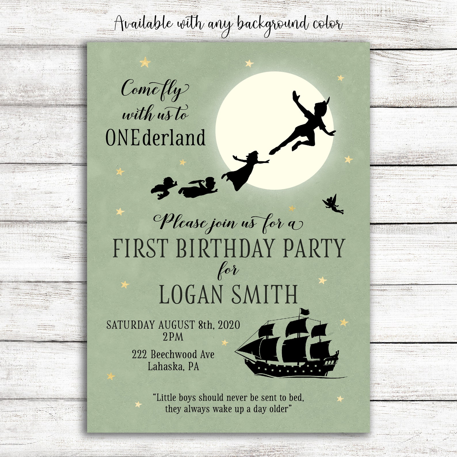 Personalized Peter Pan Birthday Poster / First Birthday Peter Pan Sign ...