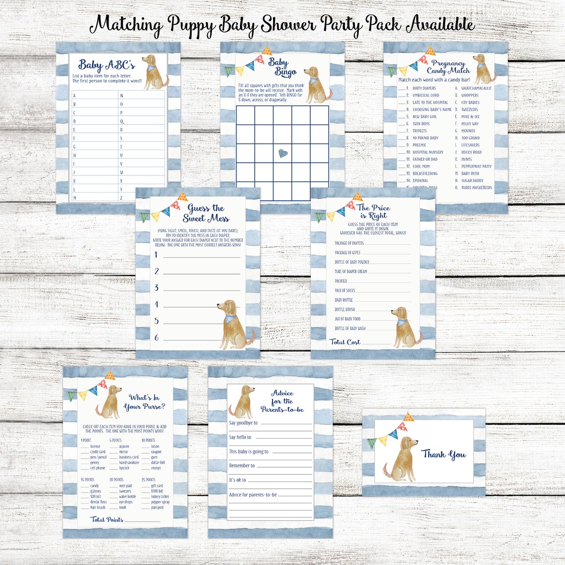 Puppy Baby Shower Invitation for Baby Boy Dog Baby Shower - Etsy