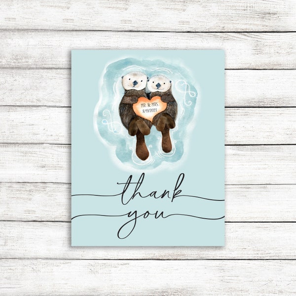 Otter Thank You Card - Etsy